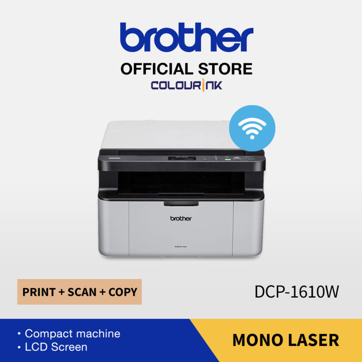 Brother DCP-1610W 3 in 1 Wireless A4 Print Scan Copy Mono Laser Printer ...