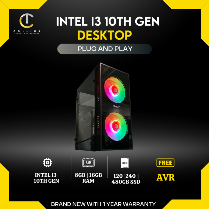 [ CUSTOM PC BUILD ] INTEL CORE I3 10TH GEN Desktop | With Freebies ...