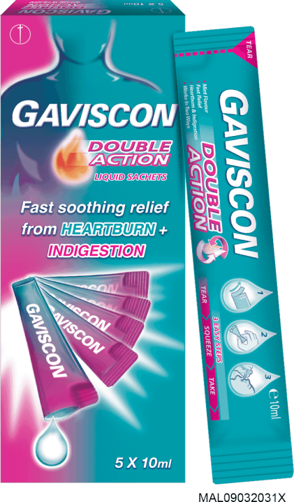 GAVISCON DOUBLE ACTION SACHET 5'SX10ML | Lazada