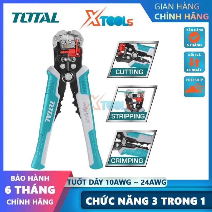 Kìm tuốt dây điện tự động TOTAL THT15246 3 chức năng tuốt, cắt, uốn dây ...