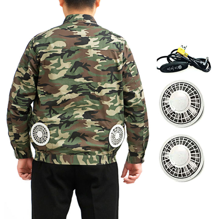 Air Conditioned Jacket Camouflage Cooling Men USB Long Sleeve Sun ...