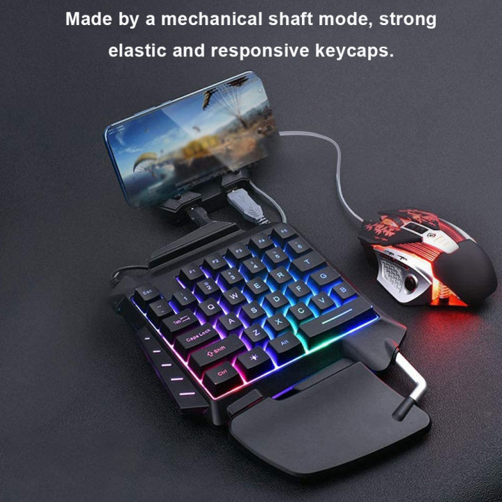 Single Handed Ergonomic Gaming Keypad For PUBG One-Hand Game Keyboard ...