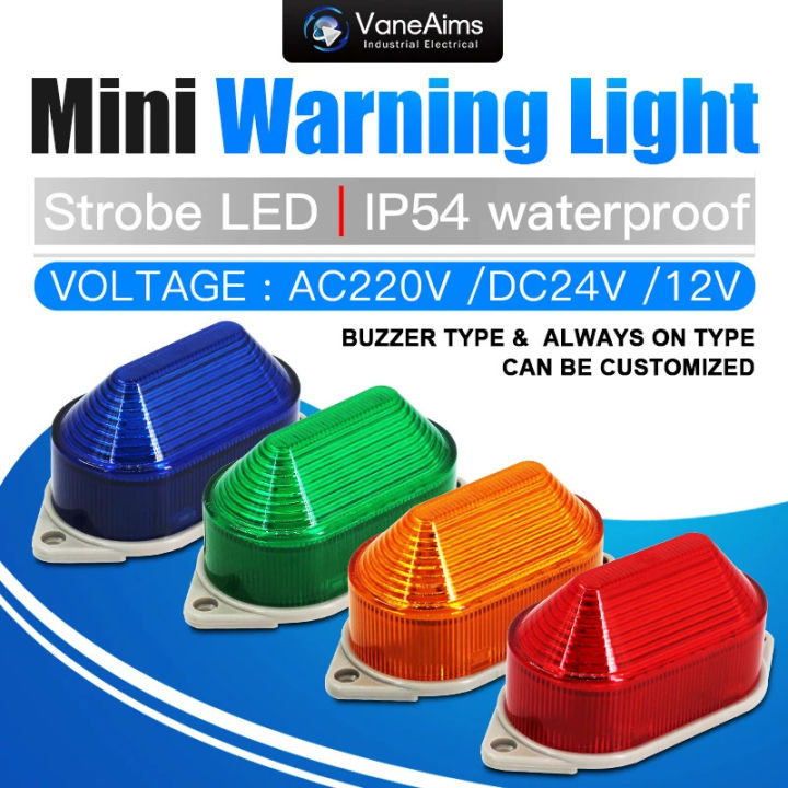 220v Small Led Warning Light 12v 24v TB40 Flashing Silent Strobe Beacon ...