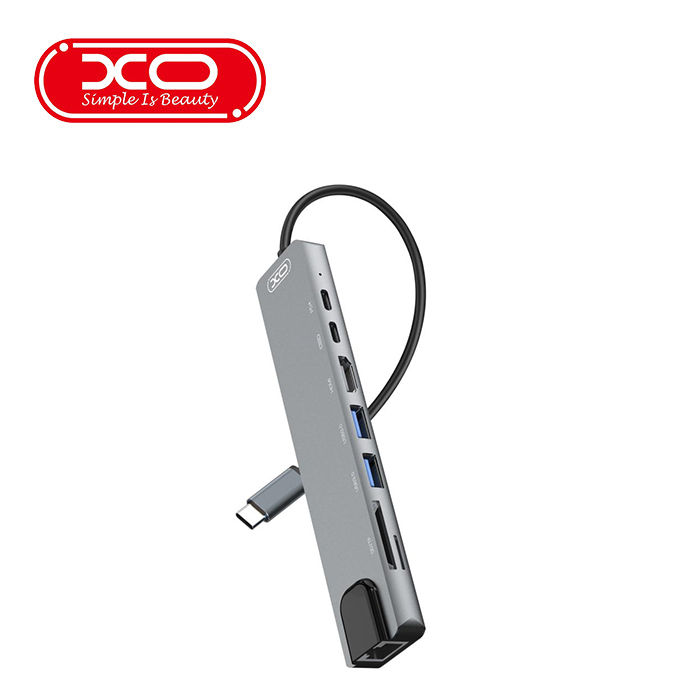 XO HUB-003 Type C Hub USB3.0x2Port+SD+TF+RJ45LAN อุปกรณ์เพิ่มช่องต่อUSB ...