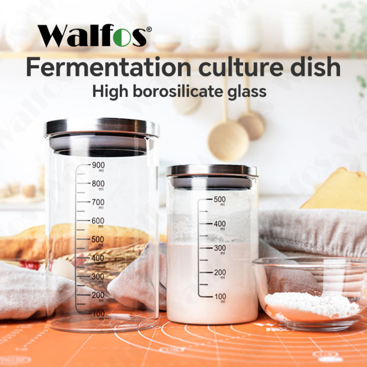 WALFOS Glass Fermenter Natural Yeast Sealed Storage Tank Graduated ...