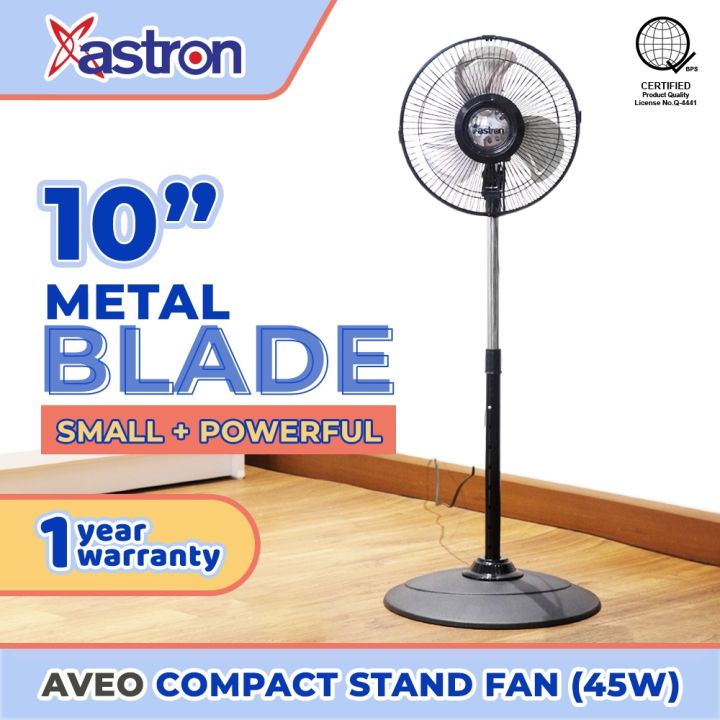 Astron Aveo Stand Fan with 10 Metal Blade Black Electric Fan | Lazada PH