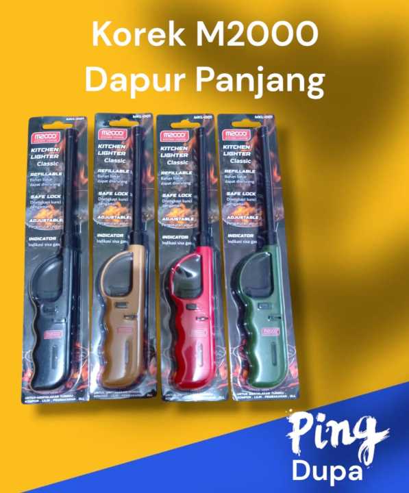 Korek Dapur Panjang M2000 Aneka Warna Bisa Diisi Ulang | Lazada Indonesia