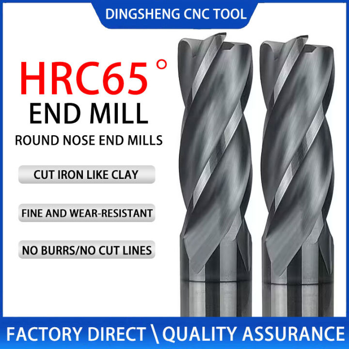 65 độ thép vonfram mũi tròn dao phay mặt đầu mũi phay ngón cacbua dao phay mặt đầu r Góc tròn 4 ...