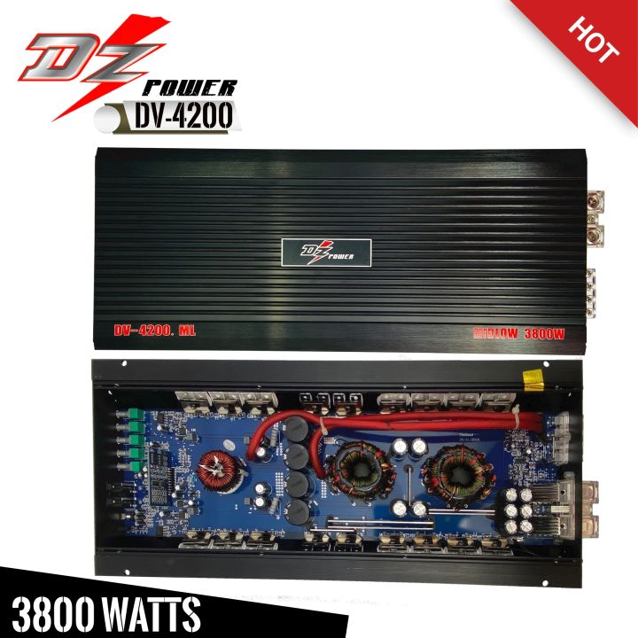[ ลดพิเศษ ]พาวเวอร์แอมป์รถยนต์ DZ POWER รุ่นDV-4200 สุดยอดพาวเวอร์แอมป์ขับลำโพงเสียงกลาง-ซับได้ ...