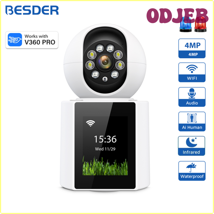 ODJEB BESDER 4MP PTZ Wifi Camera Video Call with 2.8 Inch IPS Screen ...