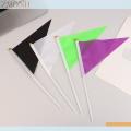 ZMONH 10Pcs Colorful Triangular Flags With 10 Plastic Flagpoles Hand ...