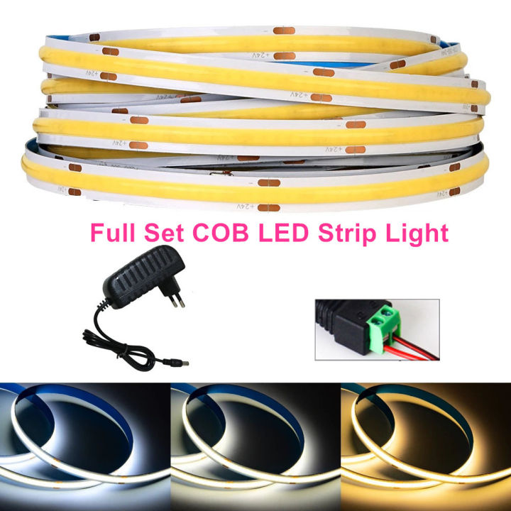 Angelila COB Flexible LED Strip Light 480 LED High Density LED Tape Light Bar 8mm Width FCOB Led ...