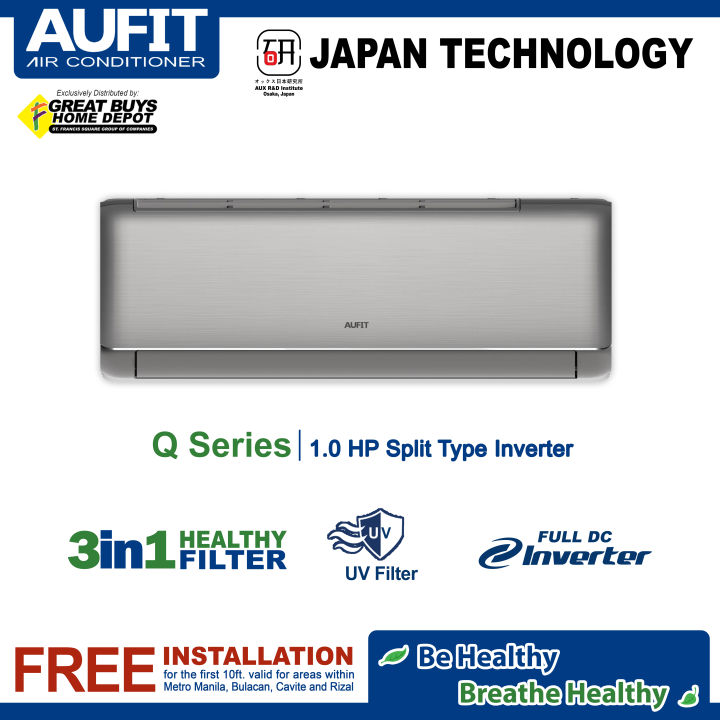AUFIT Aircon - 1.0 HP Q Series Split Type Full DC Inverter | Lazada PH