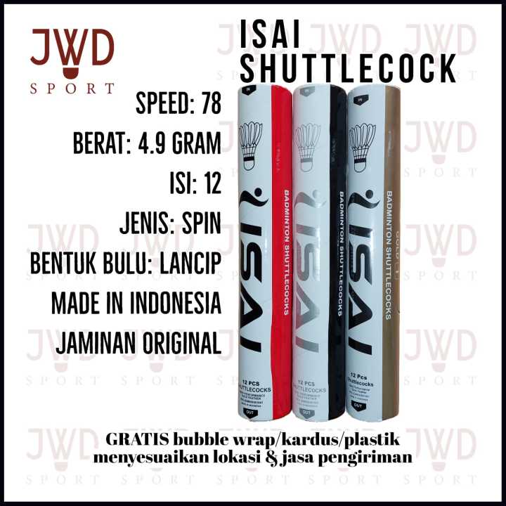 ISAI Shuttlecock Original | Kok Badminton | Bulutangkis | Isi 12 per ...