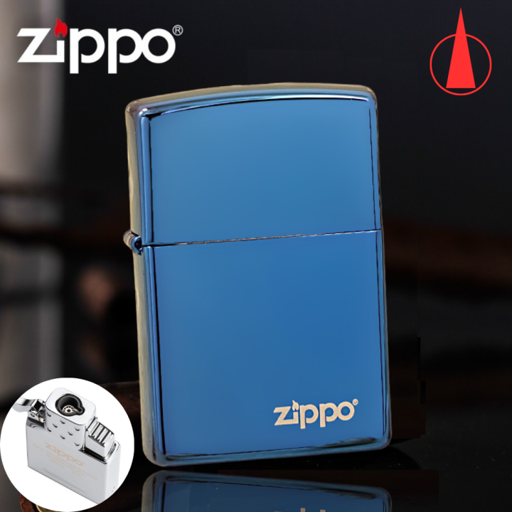 Blue Ice With Logo 20446ZL Zippo Lighter With Butane Single Torch Zippo ...