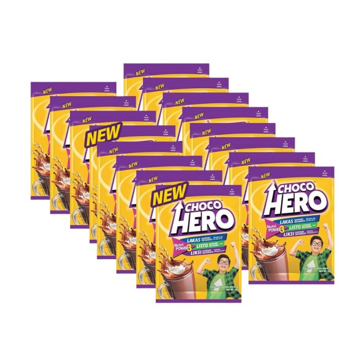 Choco Hero Powdered Choco Malt Milk Drink 24g - Pack of 16 | Lazada PH