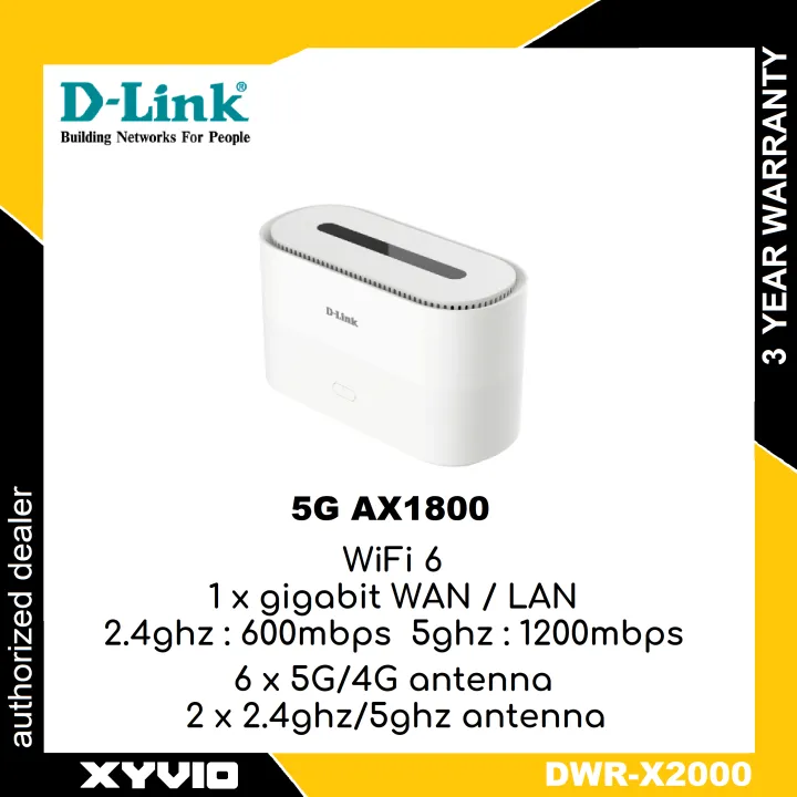 D-LINK DWR-X2000 5G AX1800 Wi-Fi 6 5G Modem Router | Lazada