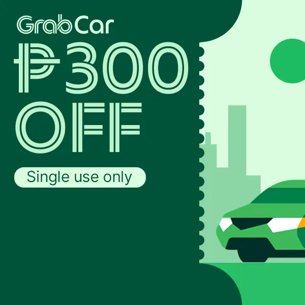 GrabCar Voucher - PHP 300 OFF | Single Use | 5% OFF | Save 15 Pesos ...