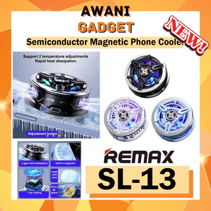 Remax SL-13 Phone Cooler Gaming Magnetic Cooling Fan RGB Light Semiconductor Magnetic Phone ...