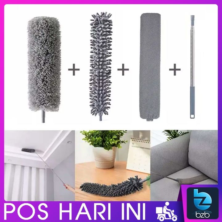 TELESCOPIC 💥 4 In 1 Microfiber Duster Set 280cm Extra Long Handle Dust ...