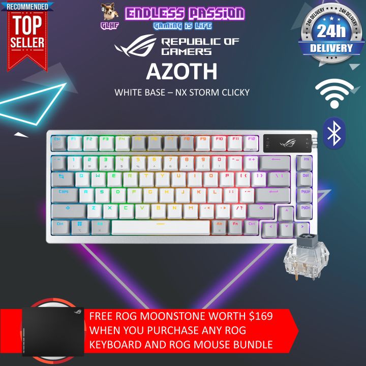 ASUS ROG Azoth 75% Wireless DIY Custom Gaming Keyboard | Lazada Singapore