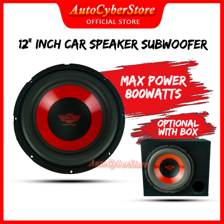 Zero Bass 12" Car Audio Speaker Subwoofer 800 Watts Single Coil 12 Inch ...