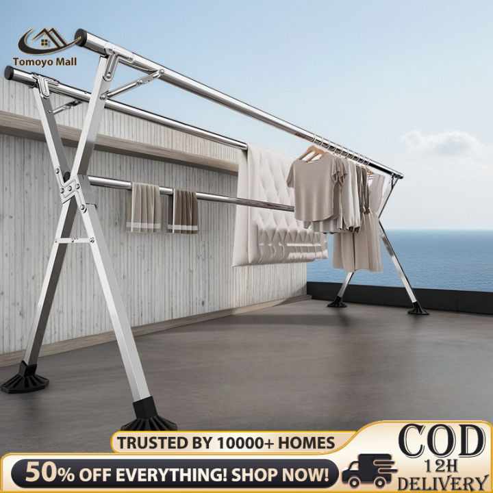 Sampayan Foldable Drying Rack Stainless Steel Drying Rack Standing ...