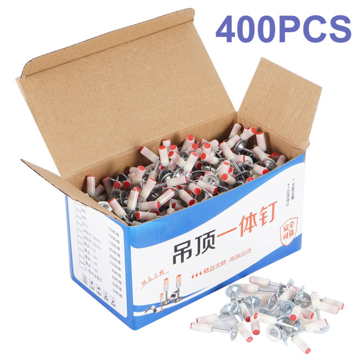 400PCS Steel Round Nails for Nail Guns - Rivet Tool Set for Brick Walls ...