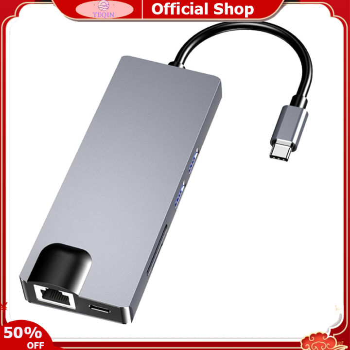 TEQIN toy new 8 In 1 USB C Hub Docking Station 5Gbps High Speed USB C ...