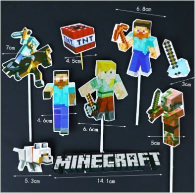 Minecraft Cake Decoration Card Topper Set 我的世界蛋糕装饰纸卡插牌套装 | Lazada