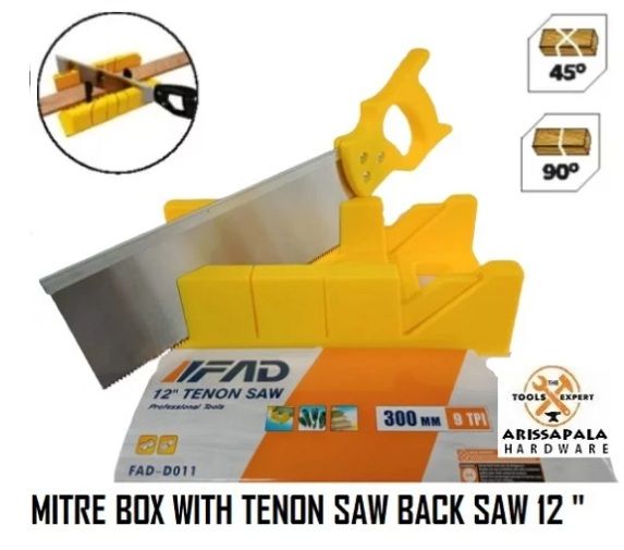 Mitre Box Saw Set Gergaji Dan Kotak Miter Box Clamping Potong Sudut