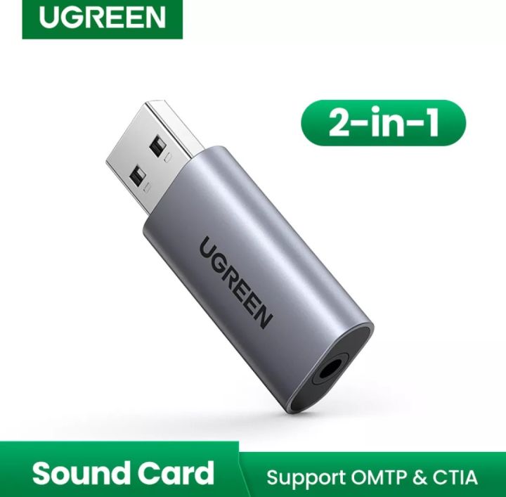 Ugreen USB Sound Card Audio 3.5mm for Earphone Headset with Mic ...
