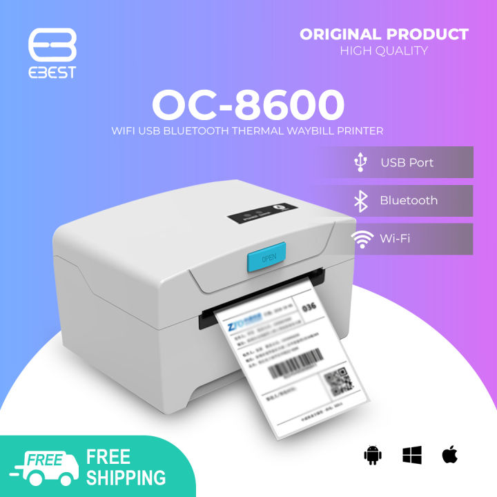 Officom OC-8600 Wifi USB Bluetooth Thermal Label Sticker Barcode Phone ...
