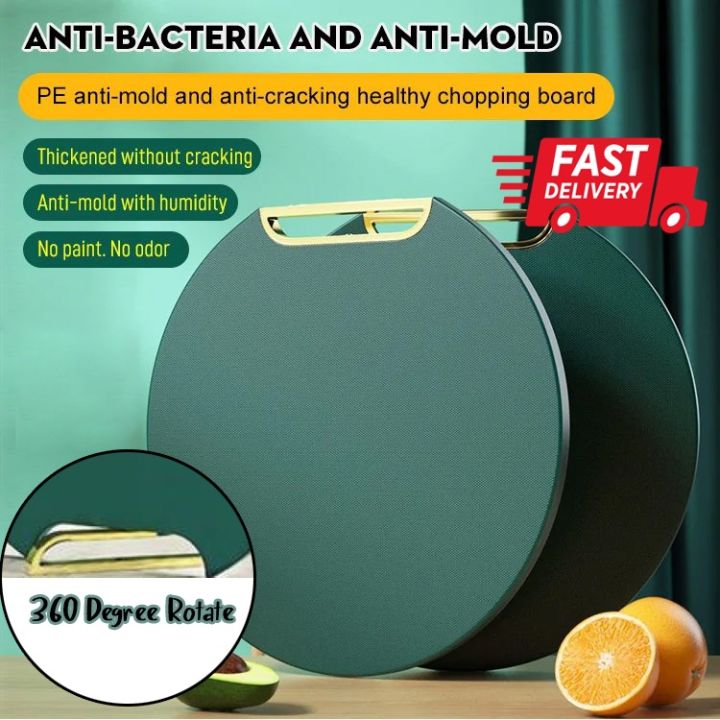 [Ready Stock] Round Chopping Board, 360 Degree Rotation Cutting Board ...