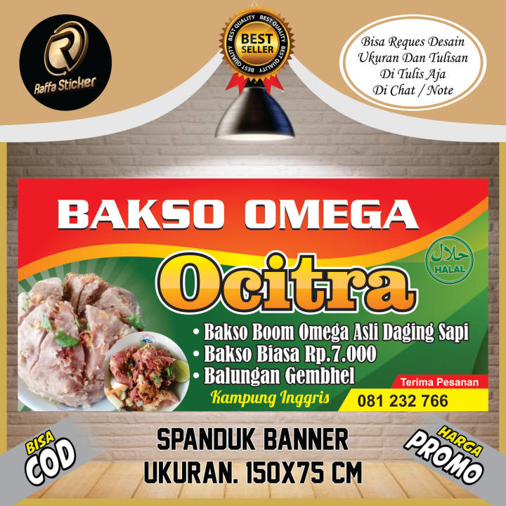 Spanduk Banner Backdrop Bakso / ukuran 150x75 cm bisa COD | Lazada ...