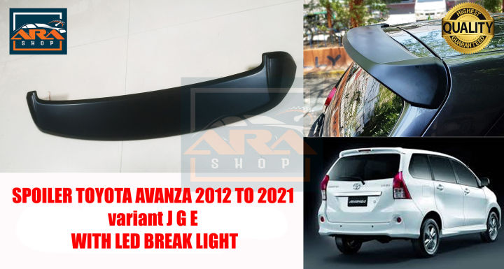 TOYOTA AVANZA variant J G E from 2012 to 2021 SPOILER MATTE BLACK 2013 ...