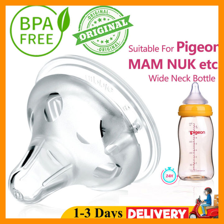 For Baby Teat puting botol susu Pigeon Wide Neck Soft Teat For Pigeon ...