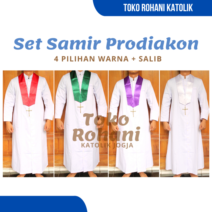 SET SAMIR PRODIAKON 4 WARNA + SALIB / KAIN SAMIR PRDIAKON LENGKAP ...
