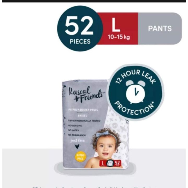 Fast send Rascals and Friends Pants LARGE (10-15kg) Diaper Pants 52pcs ...