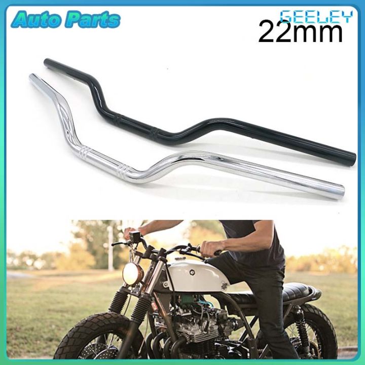 22MM Universal Motorcycle Refit Handlebar Retro Black Modified Handle ...