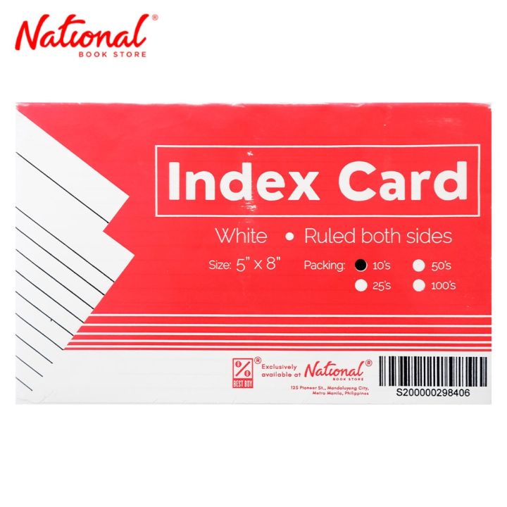 Best Buy Index Card White 5x8 10's Ruled Both Sides - School & Office ...