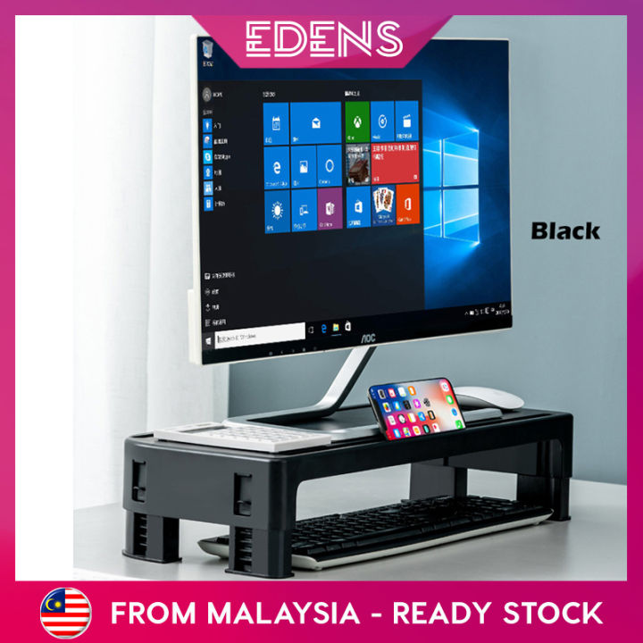 EDENS Computer Monitor Adjustable Height Rack Base Desktop Keyboard ...