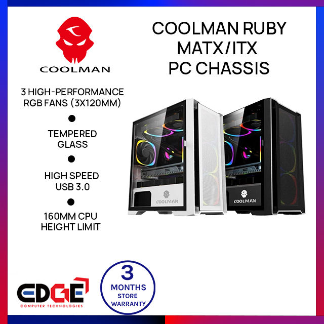 EDGE | COOLMAN Ruby MATX/ITX PC Chassis | Lazada PH