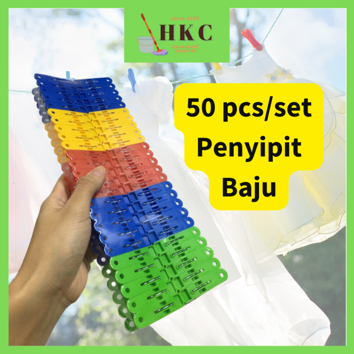 50pcs Penyepit Baju Cloth Clip Clothes Peg 衣夹 | Lazada