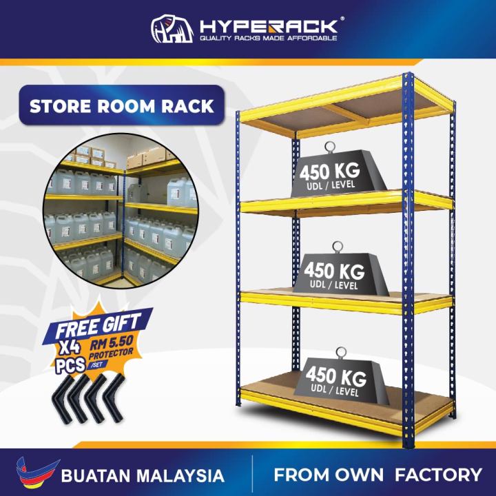 🐘 HYPERACK™️ Adjustable 4 Tier Metal Boltless Rack Rak Dapur Rack Shelf ...