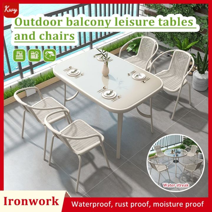 Outdoor Table and Chair Combination Outdoor Courtyard Outdoor Balcony ...