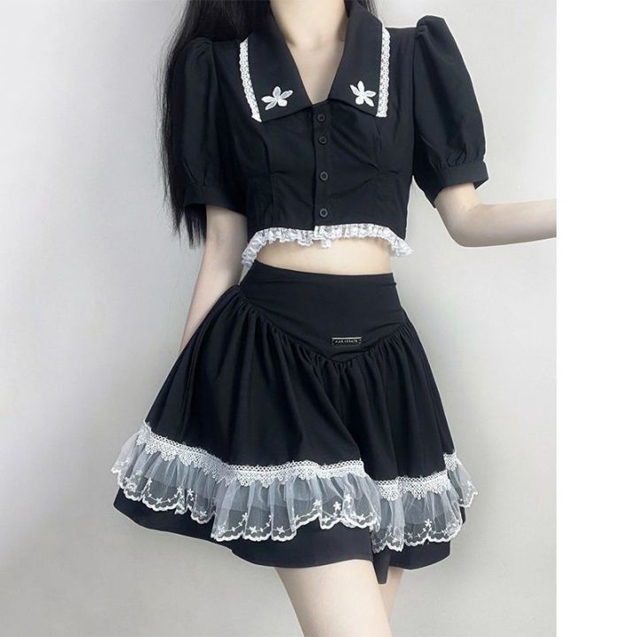 SHA-2024 ผู้หญิงฤดูร้อนใหม่แฟชั่นร้อยลูกไม้กระโปรงสั้น HM-06 | Lazada.co.th