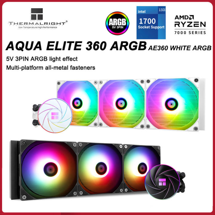 Thermalright AQUA ELITE 360 White ARGB Liquid Cooler 5V 3PIN CPU Fan ...