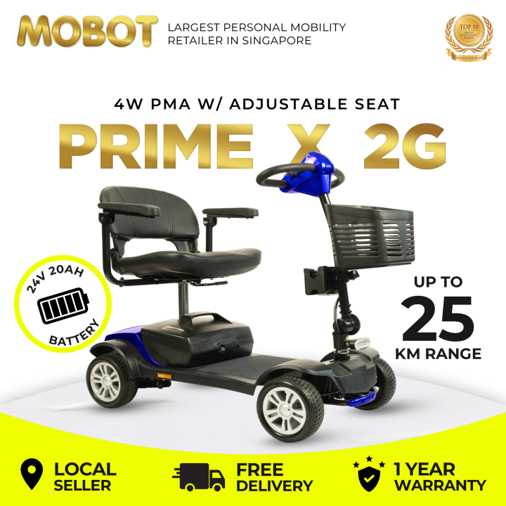 MOBOT SG OFFICIAL | PRIME X 2nd Gen 4-Wheel Mobility Scooter | 24V 20AH ...