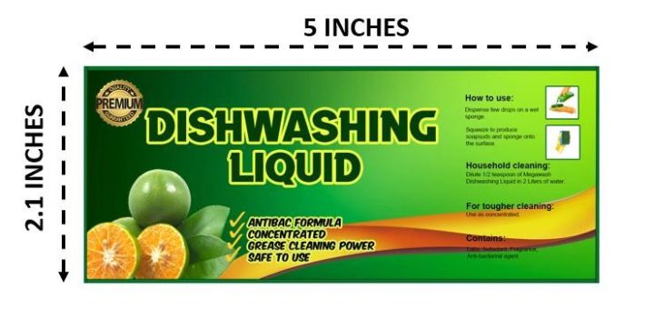 Dishwashing Liquid Sticker Label 2.1 x 5 inches | Lazada PH